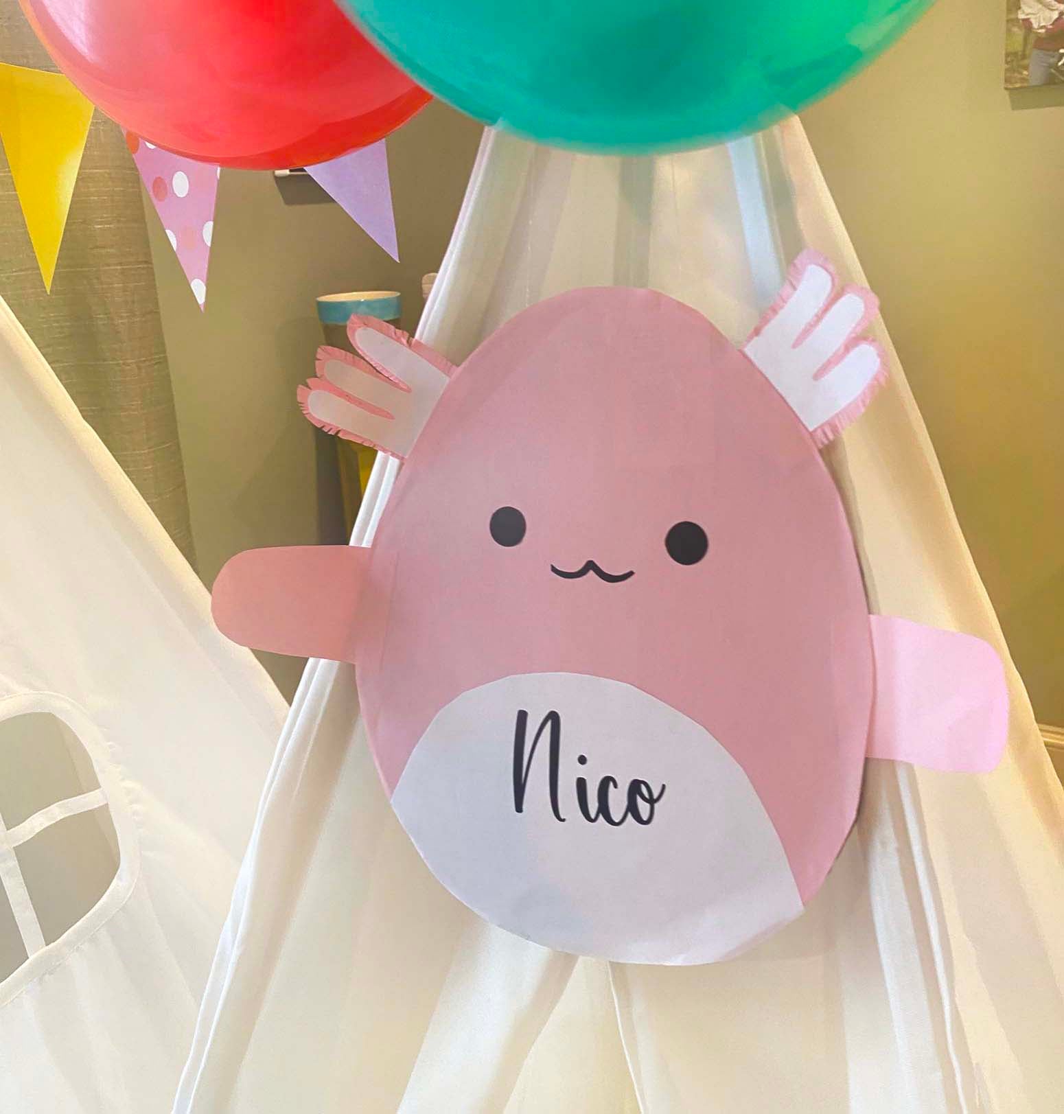 Squishmallow themed party, with teepees squishmallow decorations, and ...